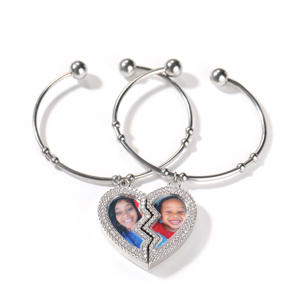 Custom Broken Photo Heart Bangle Set – The Gorgeous Doll Boutique