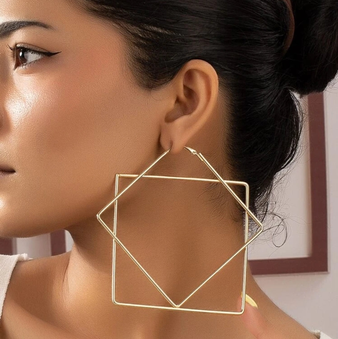 Double Square Statement Earrings – The Gorgeous Doll Boutique